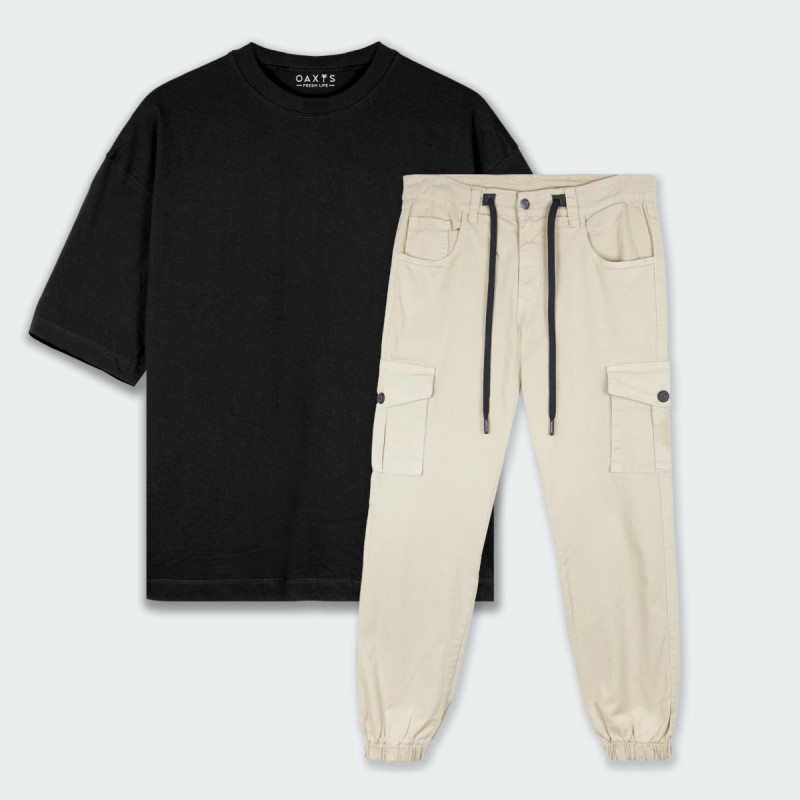 Combo oversize y cargo básico para hombre | Oaxis